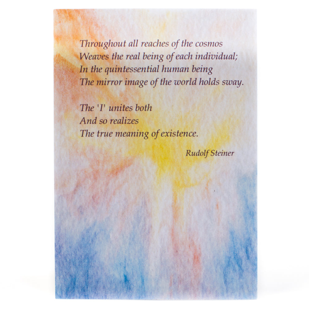 Steiner verse postcard - Throughout all reaches of the cosmos – Epoche