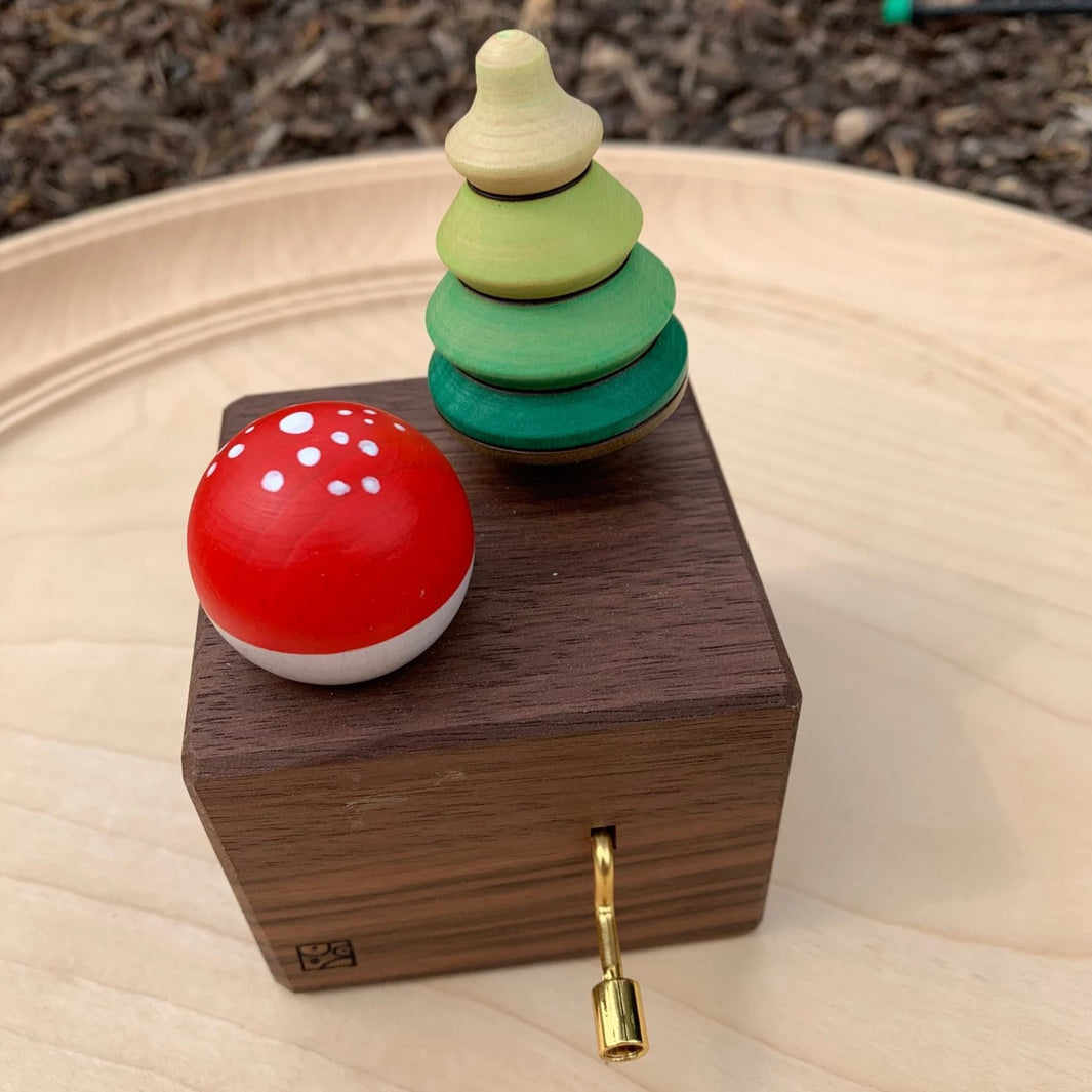 Mader Music Box with Tree & Fly Agaric Spinning Tops – Epoche