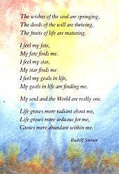 Steiner verse postcard - The wishes of the soul are springing – Epoche